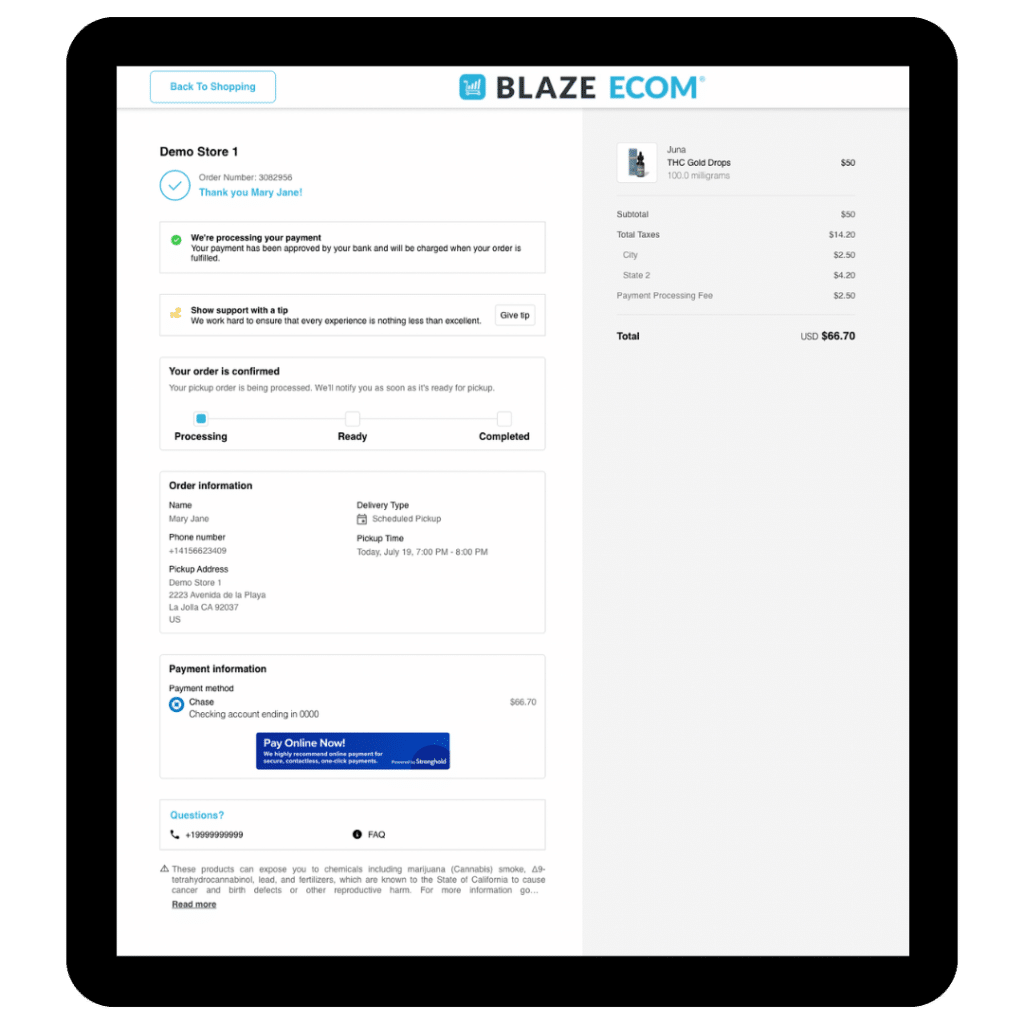BLAZE ECOM Feature Spotlight: New E-Commerce Checkout Dispensary Tips | BLAZE